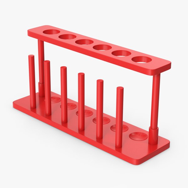 modelo 3d Gradilla roja para tubos de ensayo - TurboSquid 1874479