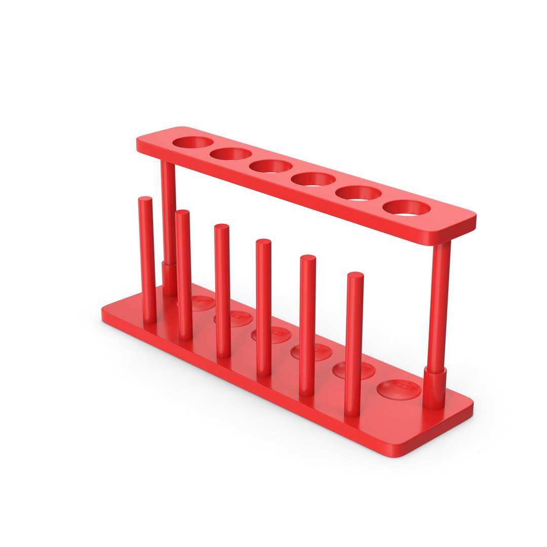 3D Red Test Tube Rack - TurboSquid 1874479