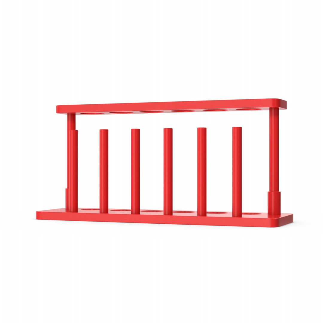 3D Red Test Tube Rack - TurboSquid 1874479