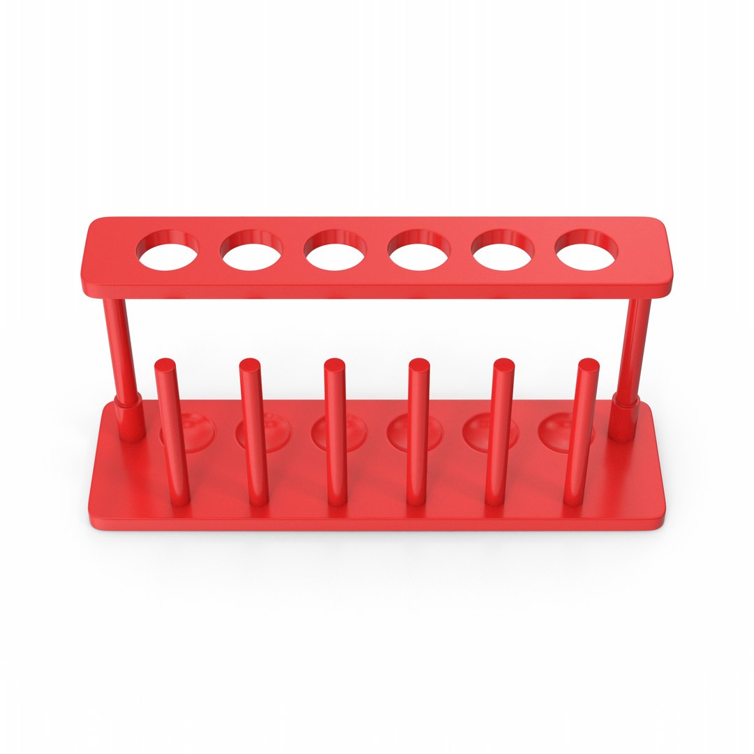 3D Red Test Tube Rack - TurboSquid 1874479