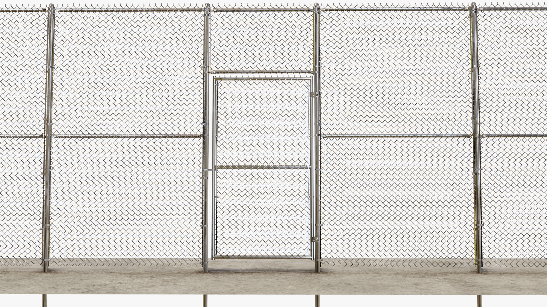 Chainlink fence gate 3D model - TurboSquid 1539092
