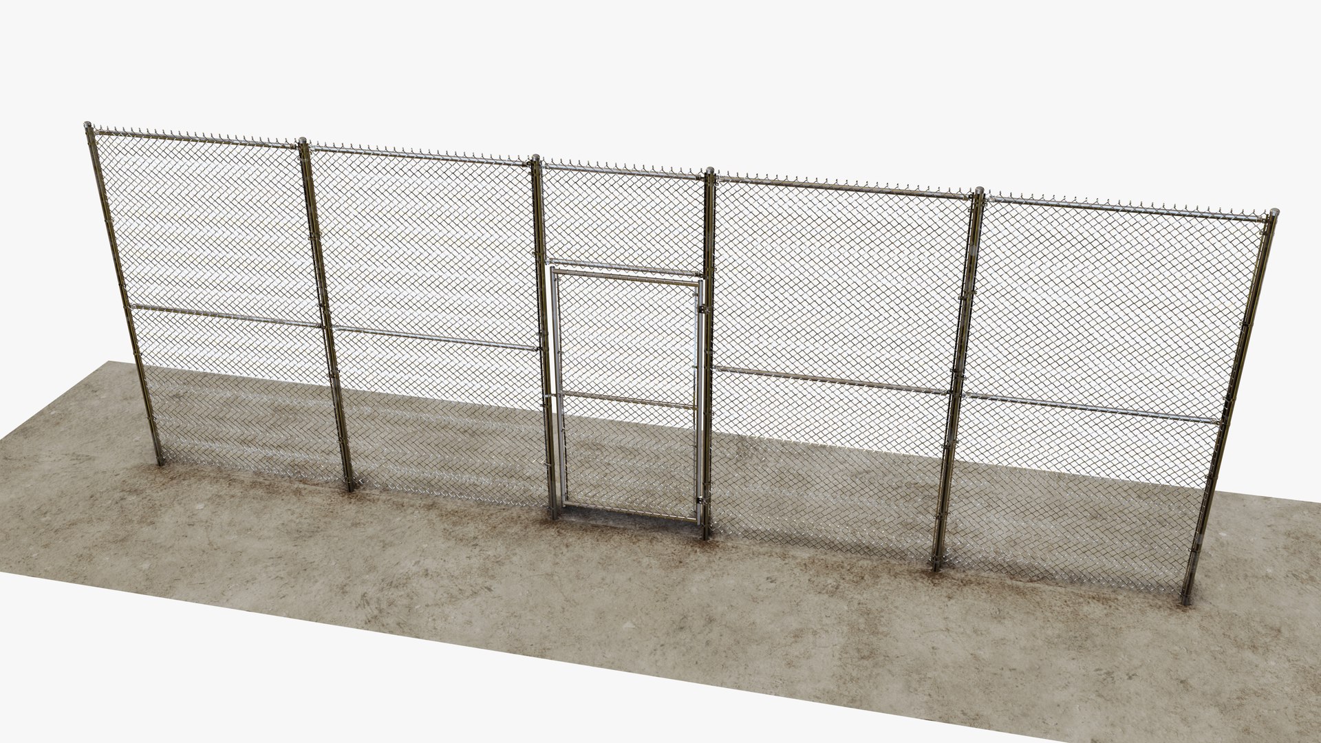Chainlink fence gate 3D model - TurboSquid 1539092