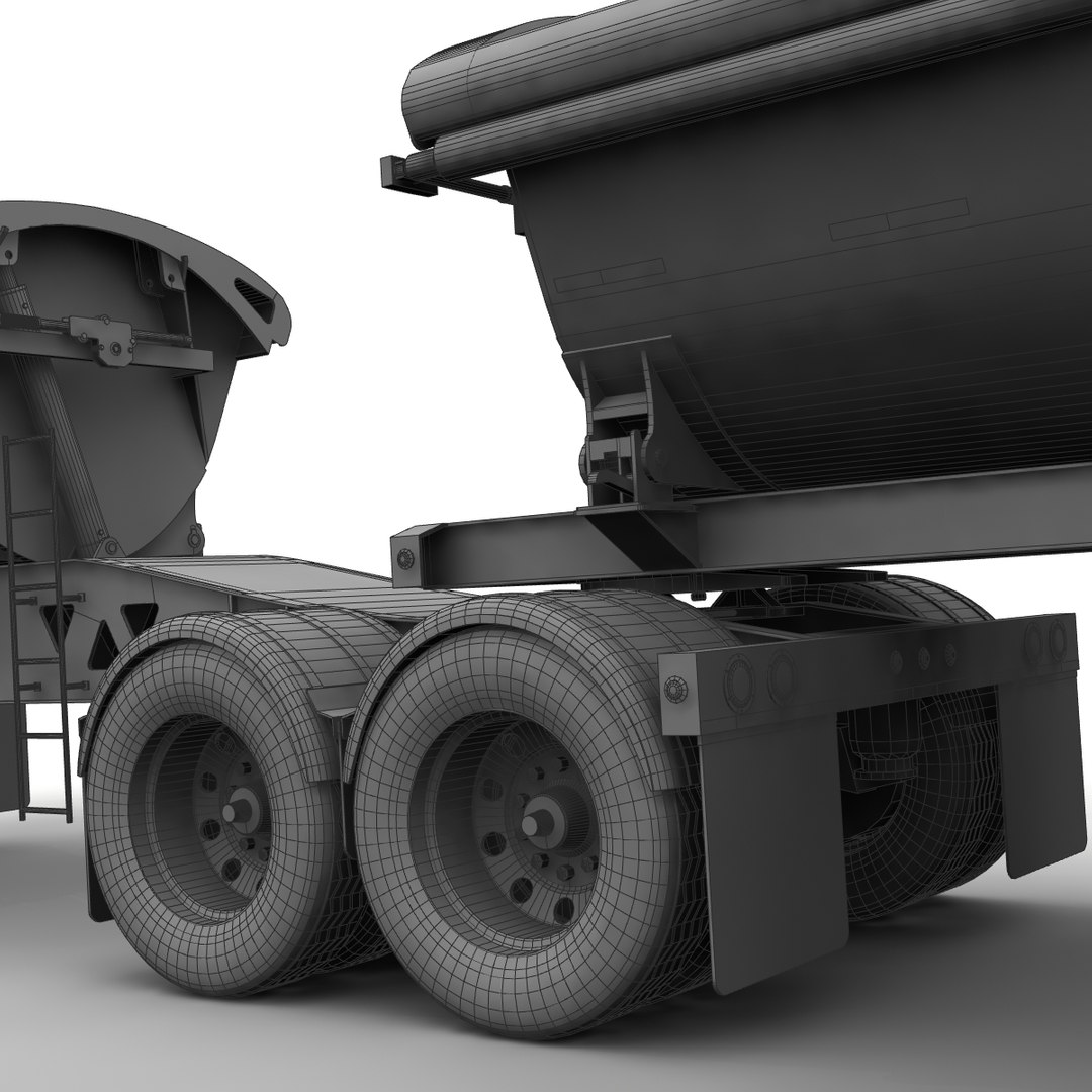 3d Model Trailers B-train Midland Tw2500
