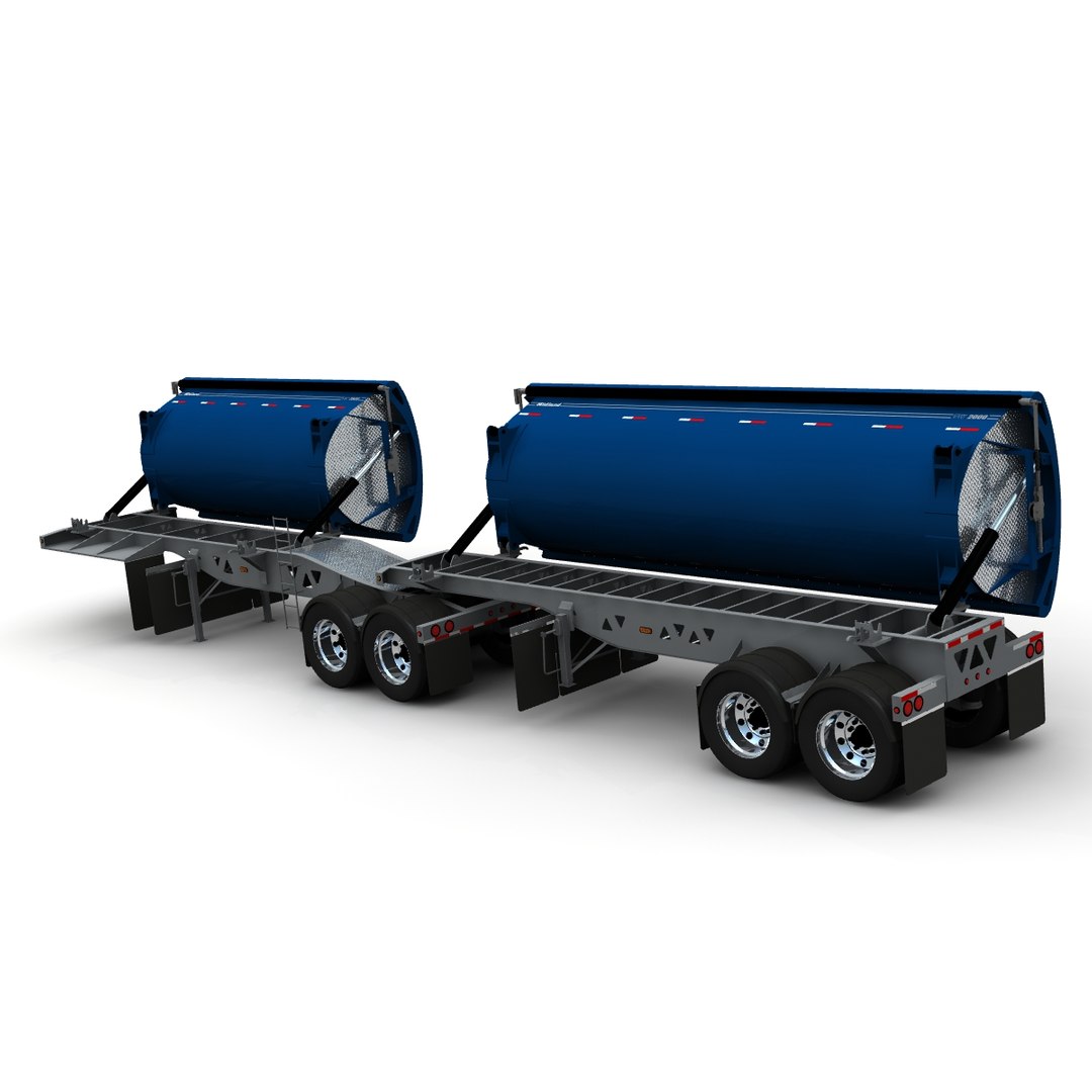 3d Model Trailers B-train Midland Tw2500