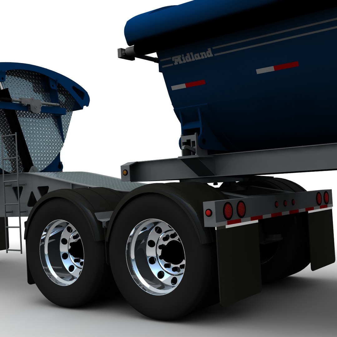 3d Model Trailers B-train Midland Tw2500