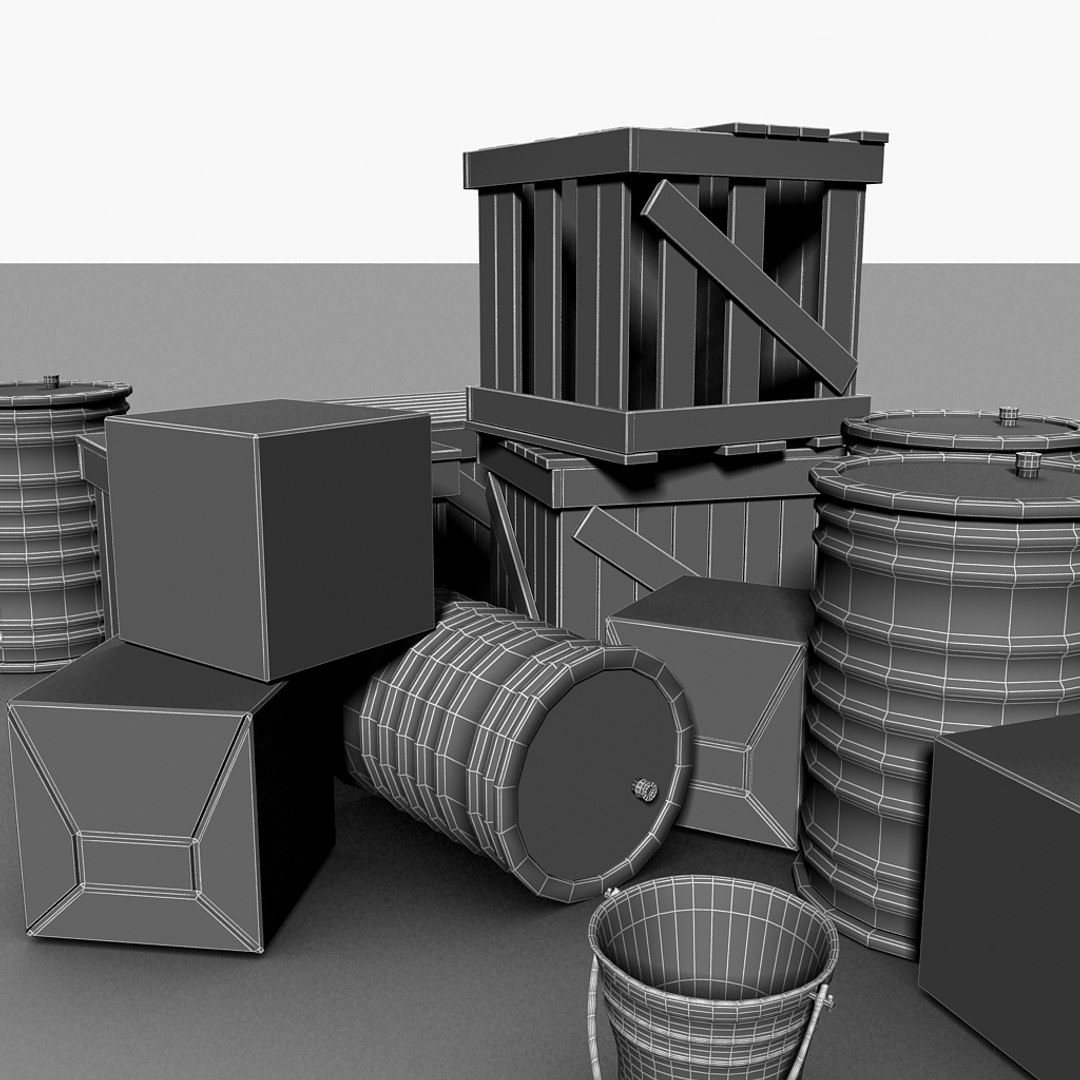 Junk Wood Crate 3d Obj
