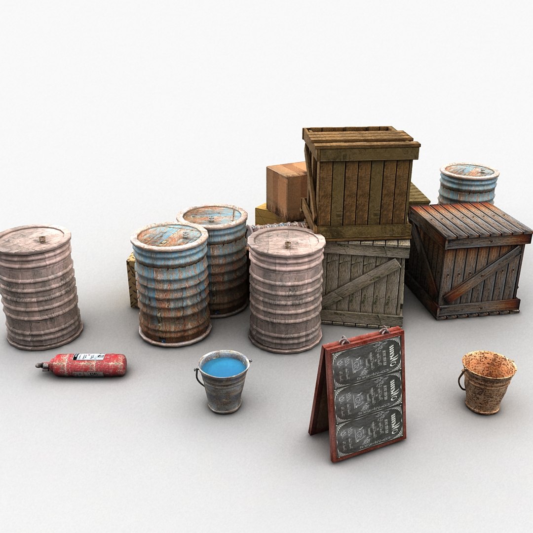 Junk Wood Crate 3d Obj