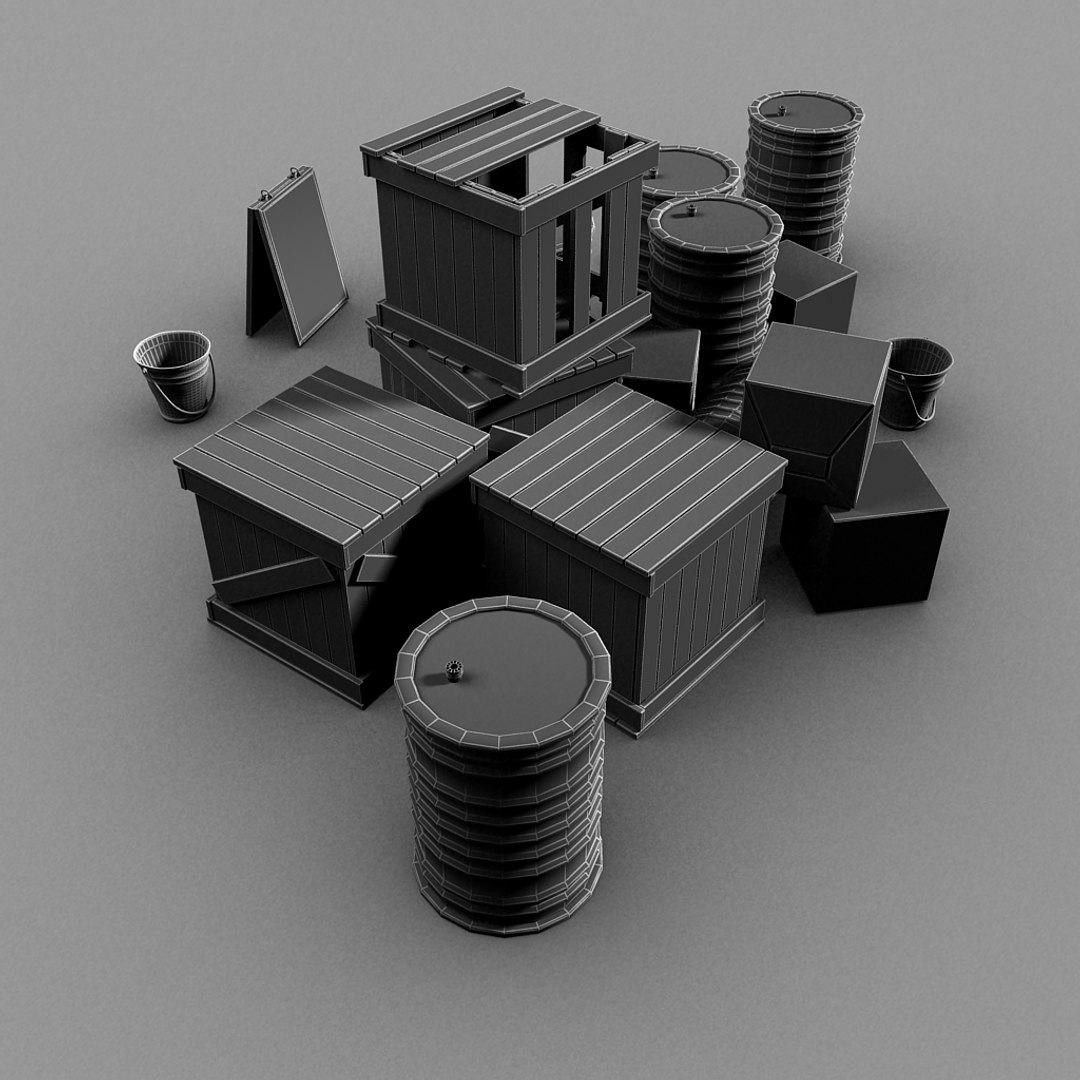 Junk Wood Crate 3d Obj