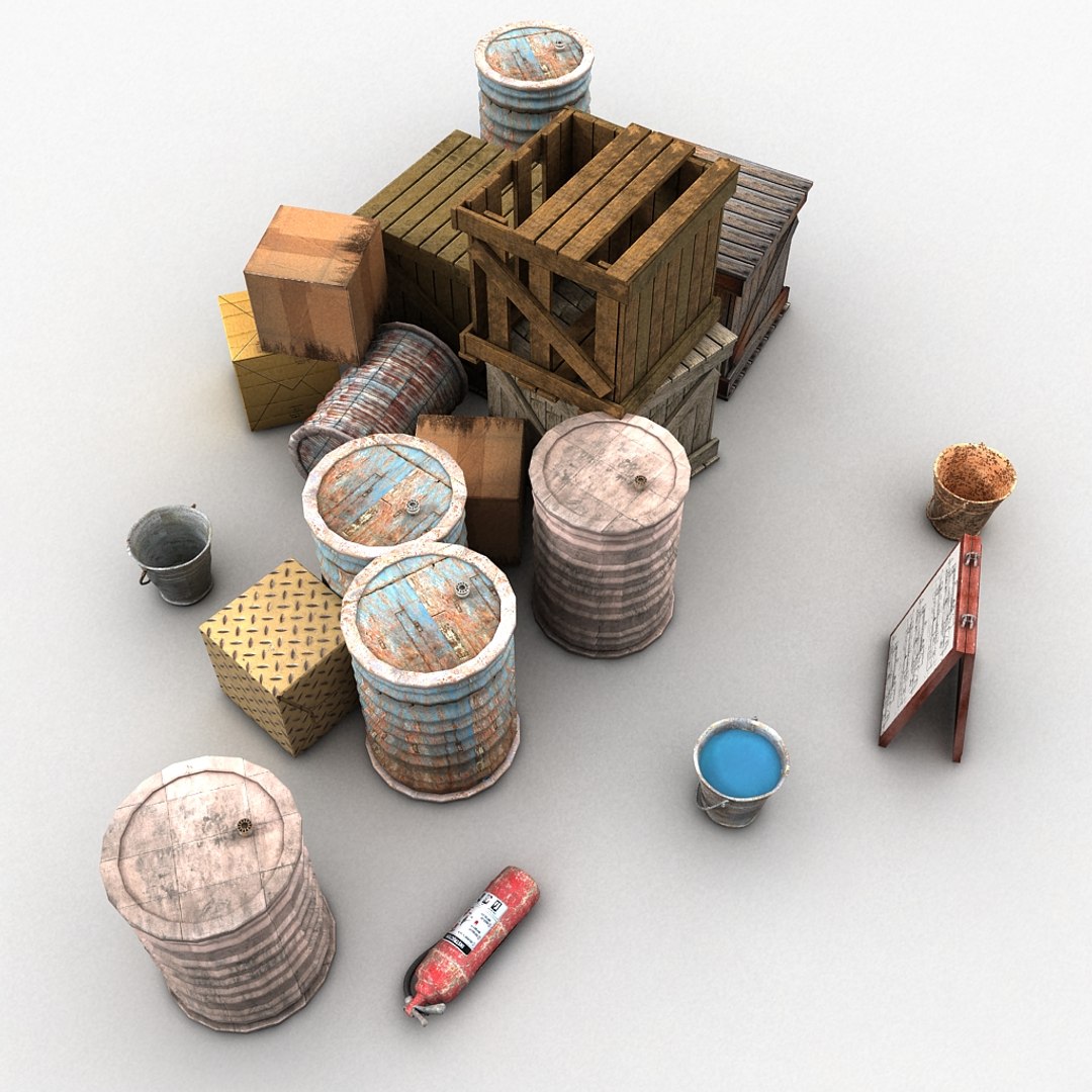 Junk Wood Crate 3d Obj