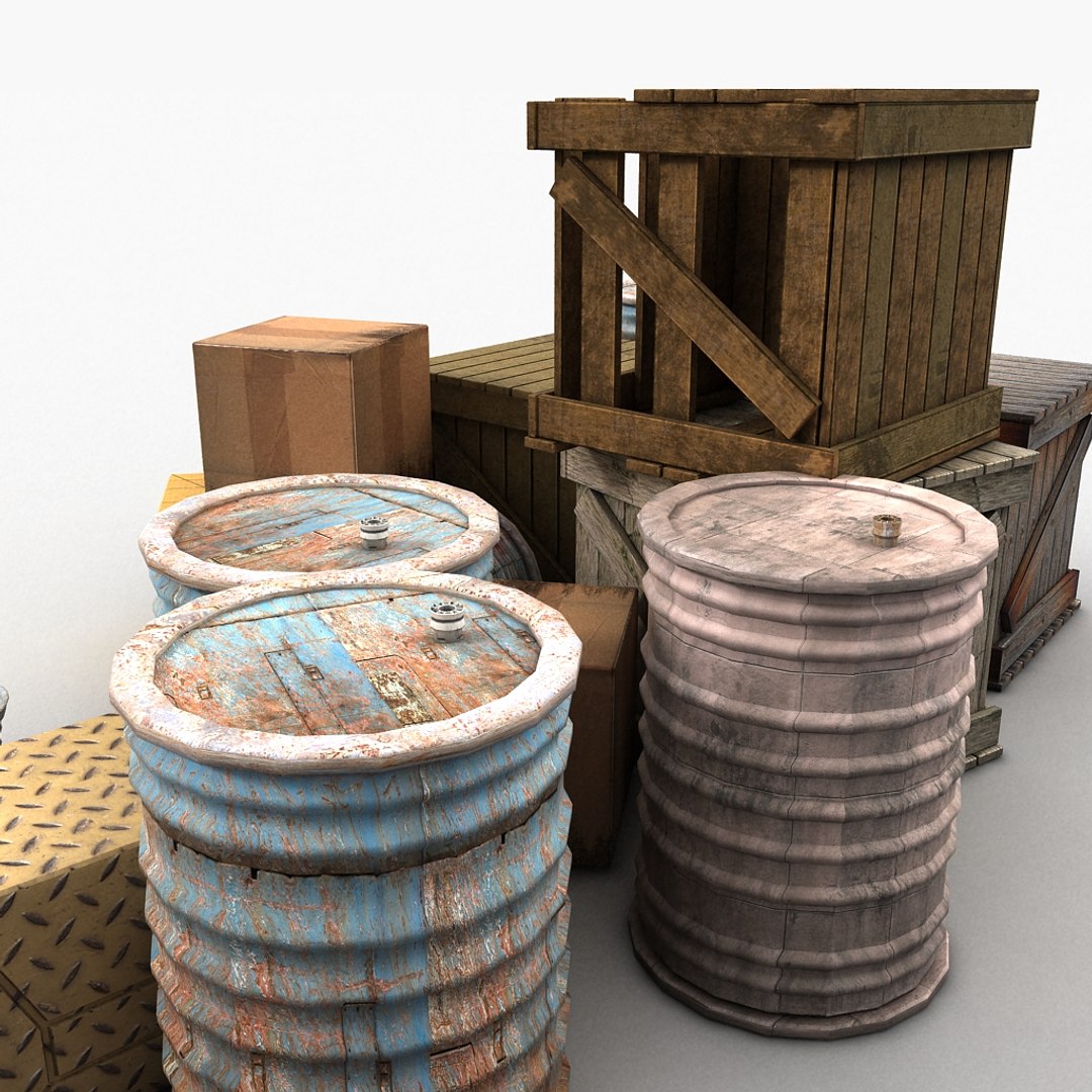 Junk Wood Crate 3d Obj