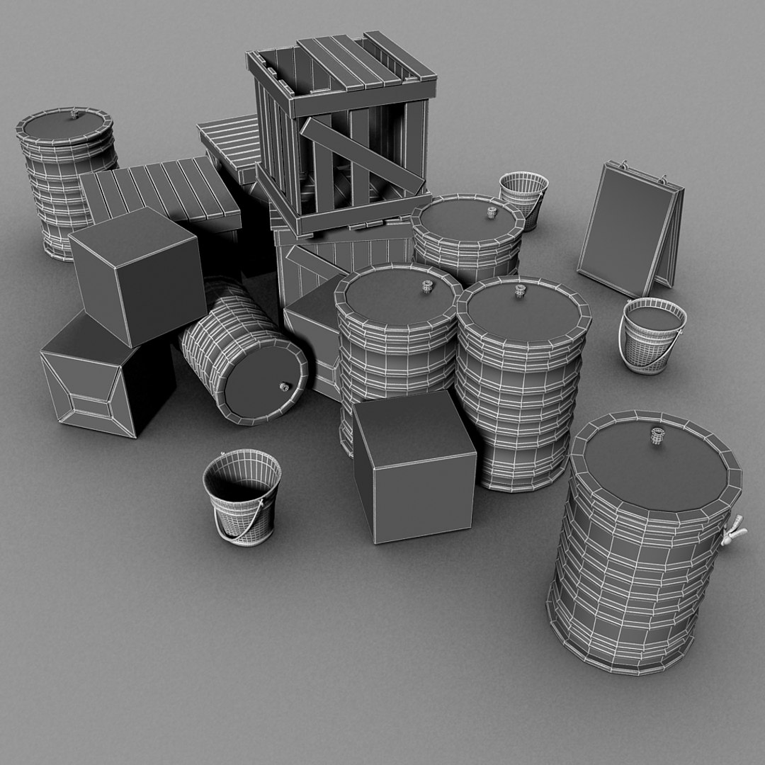 Junk Wood Crate 3d Obj