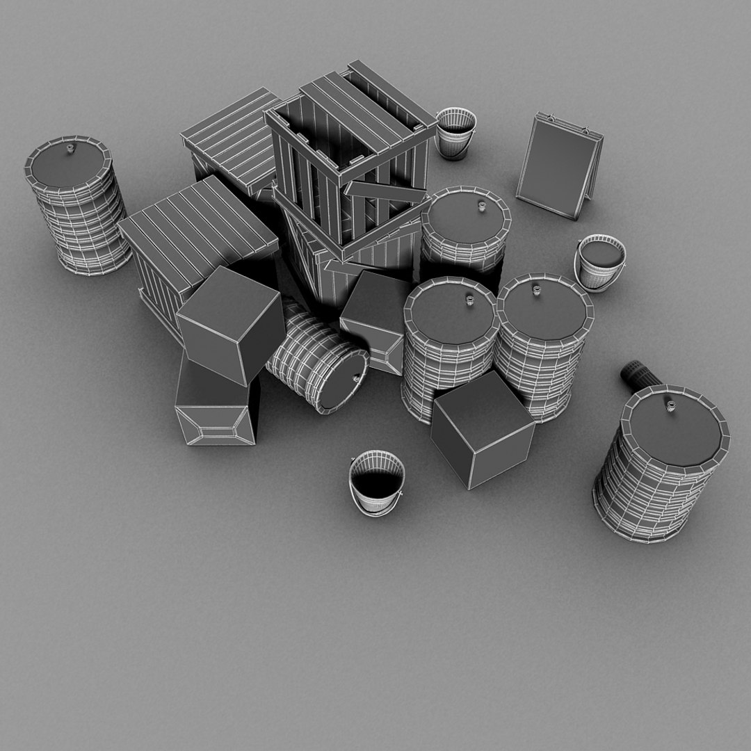 Junk Wood Crate 3d Obj