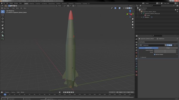 Hypersonic Ballistic Missile 3D model - TurboSquid 1912225