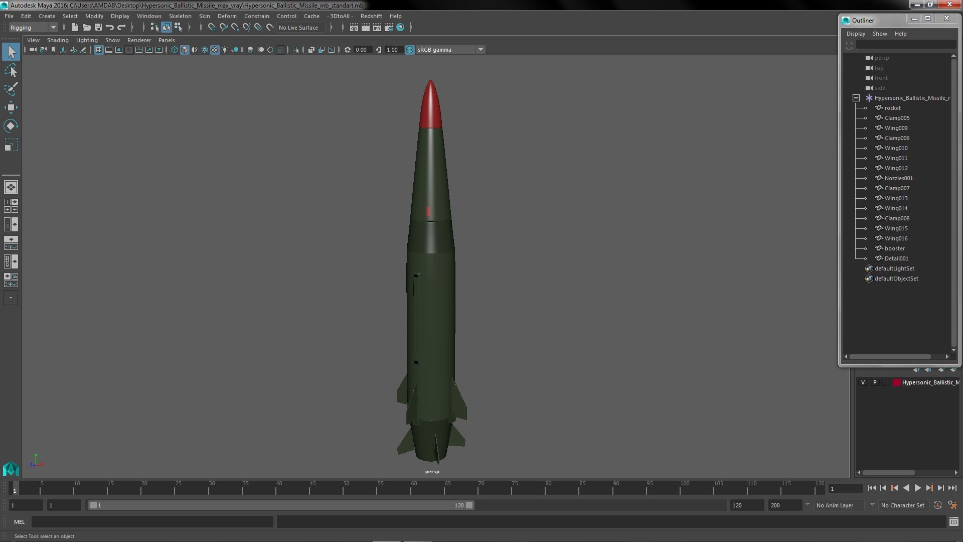 Hypersonic Ballistic Missile 3D Model - TurboSquid 1912225