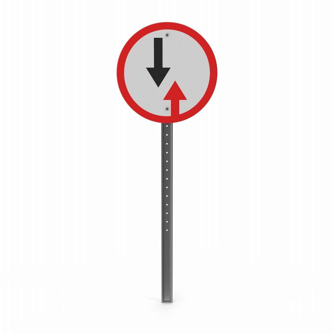 Advantage On Coming Traffic Sign 3D Model - TurboSquid 2038634