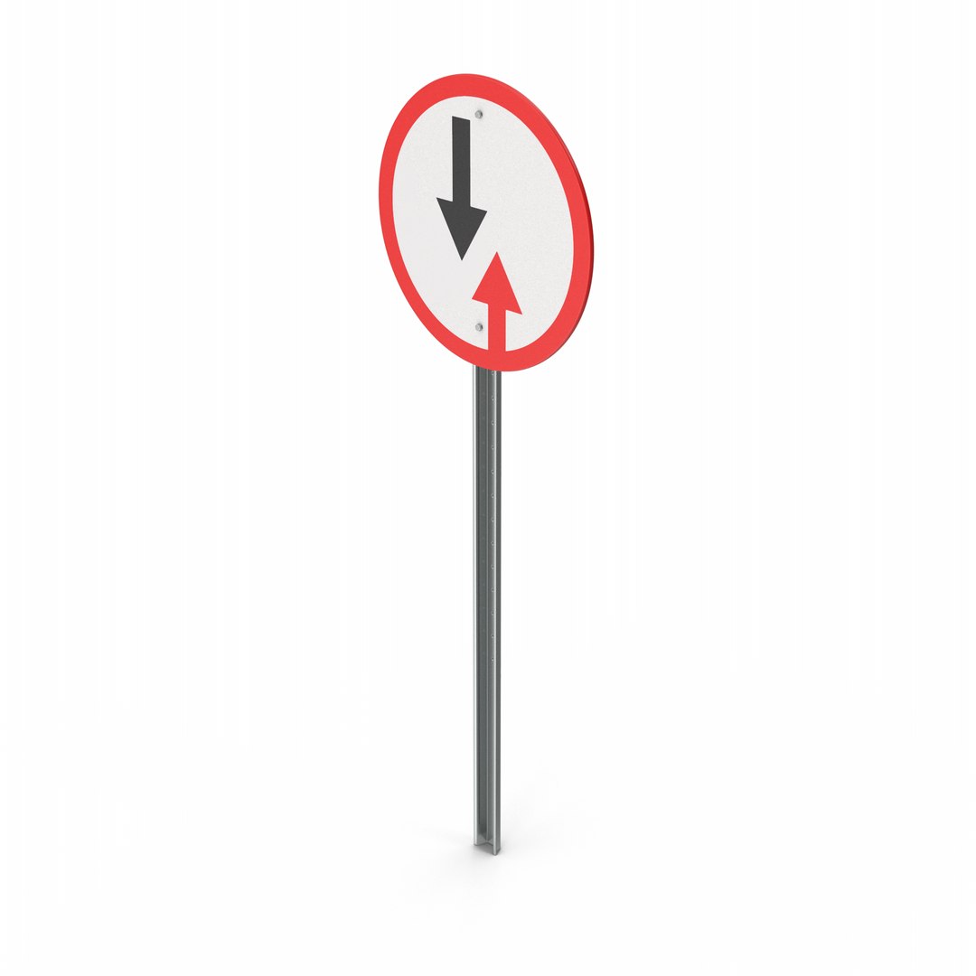 Advantage On Coming Traffic Sign 3D Model - TurboSquid 2038634