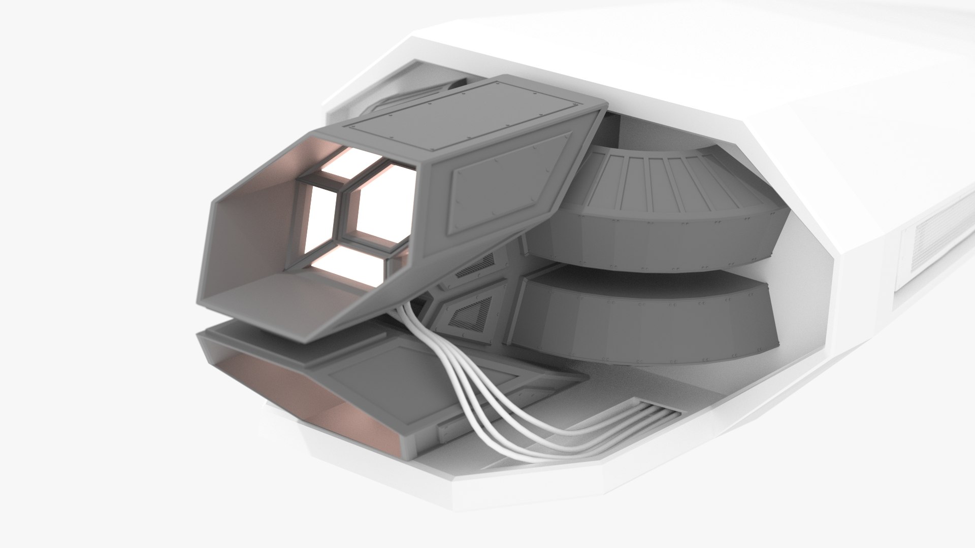 3d model of spaceship engine