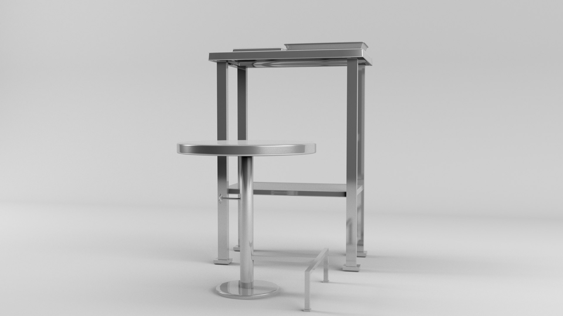 3d lab table stool model