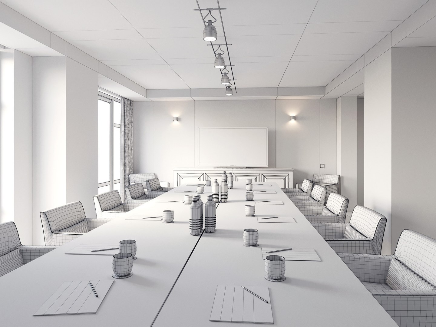 3D realistic briefing room interior model - TurboSquid 1410701