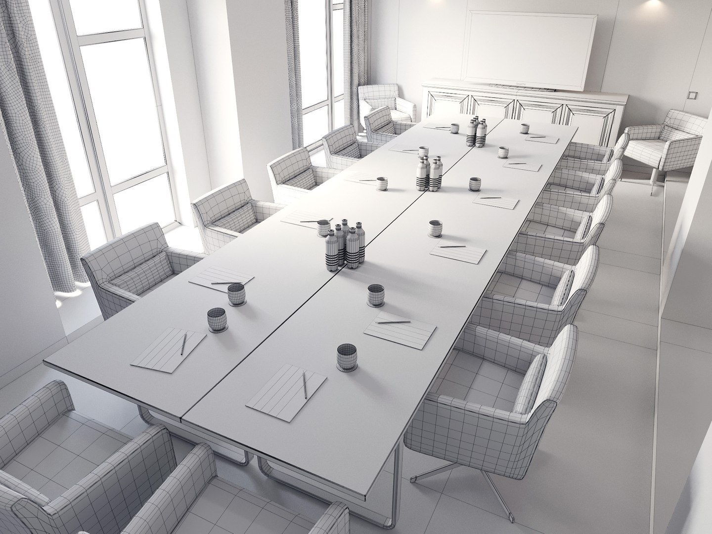 3D realistic briefing room interior model - TurboSquid 1410701