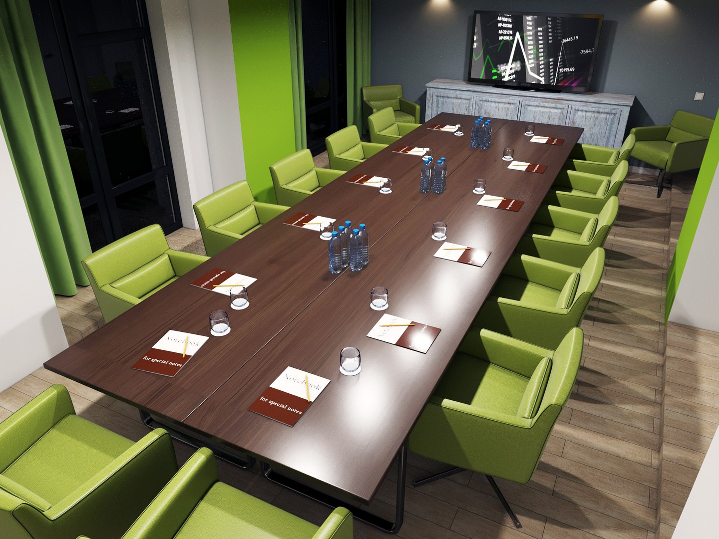 3D realistic briefing room interior model - TurboSquid 1410701