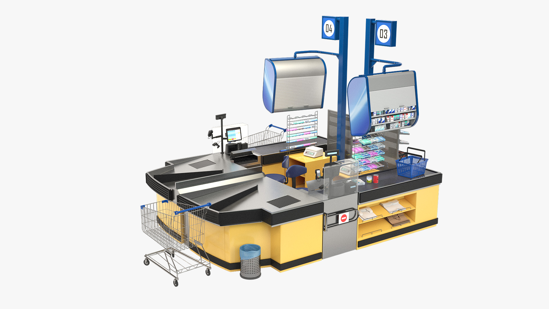 Cash Counter 3D Model - TurboSquid 1817734