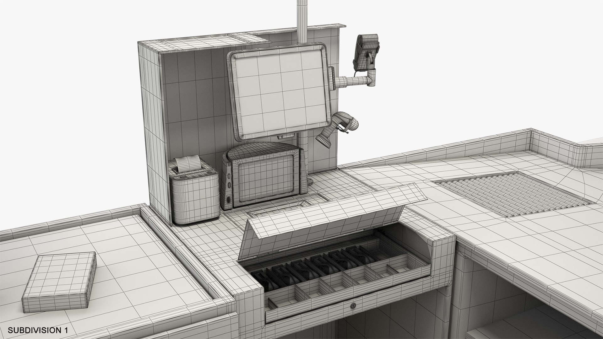 Cash Counter 3D Model - TurboSquid 1817734