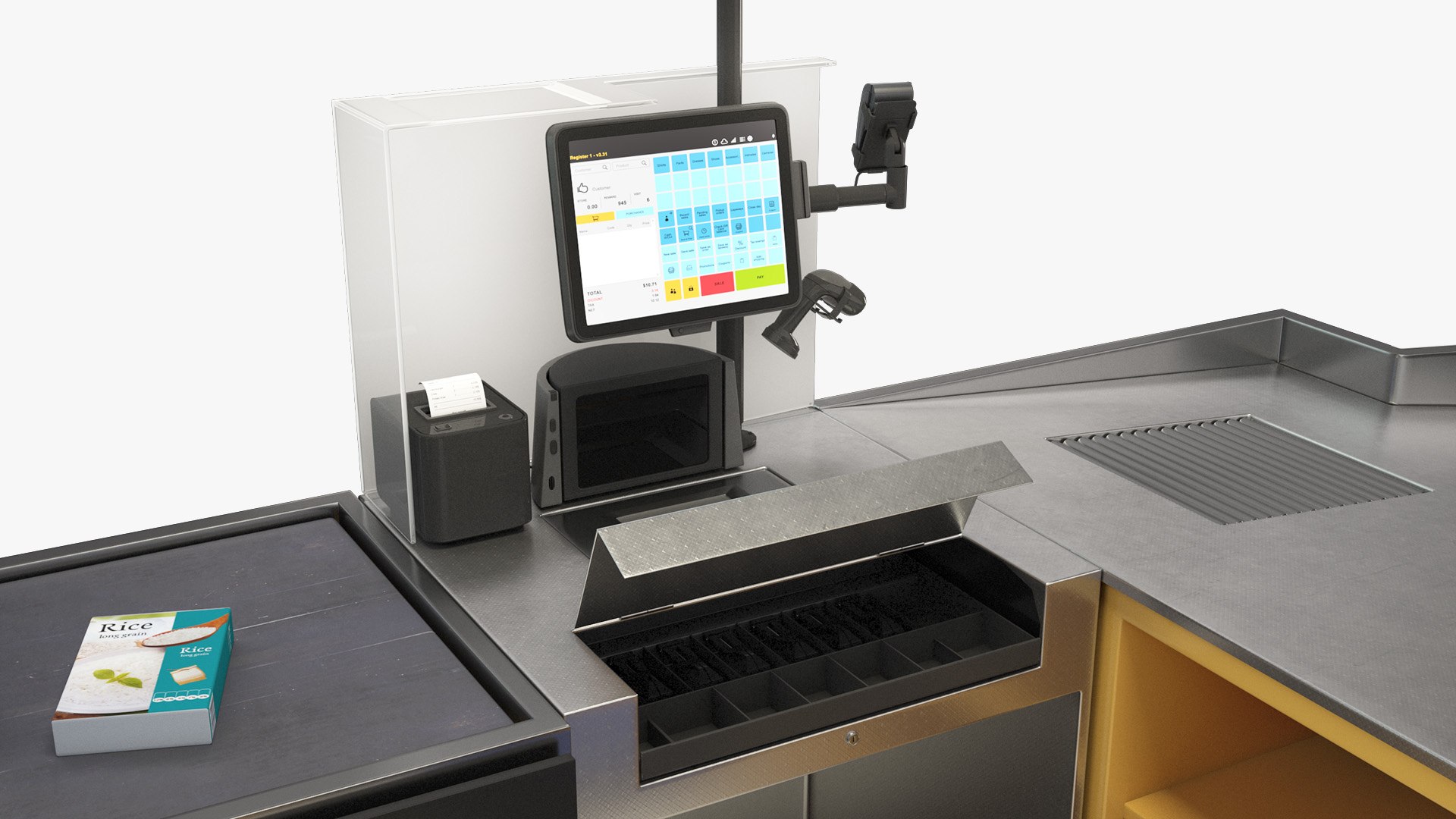 Cash Counter 3D Model - TurboSquid 1817734