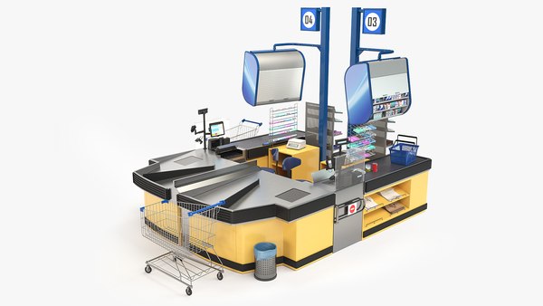 Cash Counter 3D model - TurboSquid 1817734