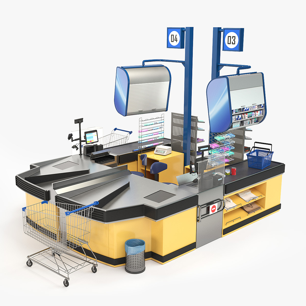 Cash Counter 3D model - TurboSquid 1817734