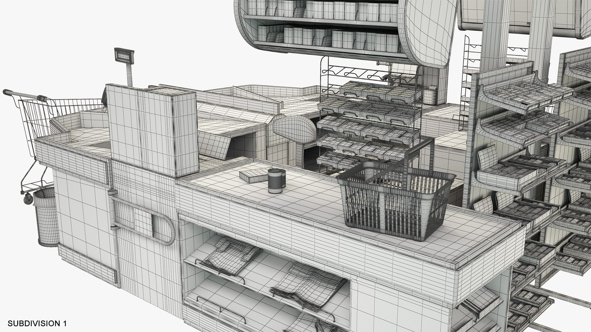 Cash Counter 3D Model - TurboSquid 1817734