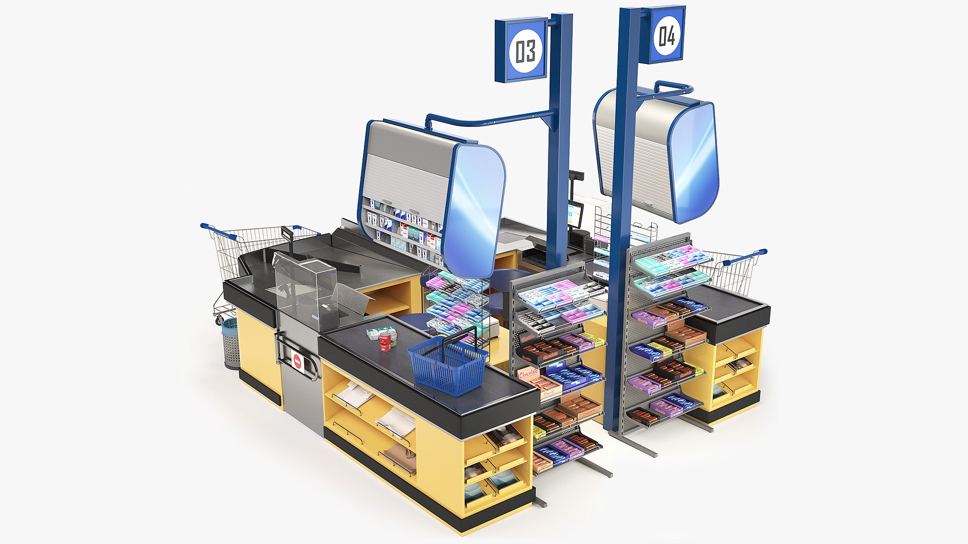 Cash Counter 3D Model - TurboSquid 1817734