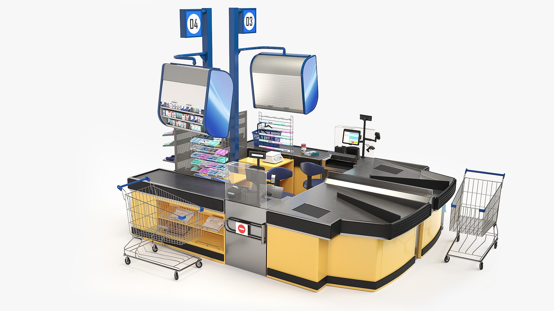 Cash Counter 3D Model - TurboSquid 1817734