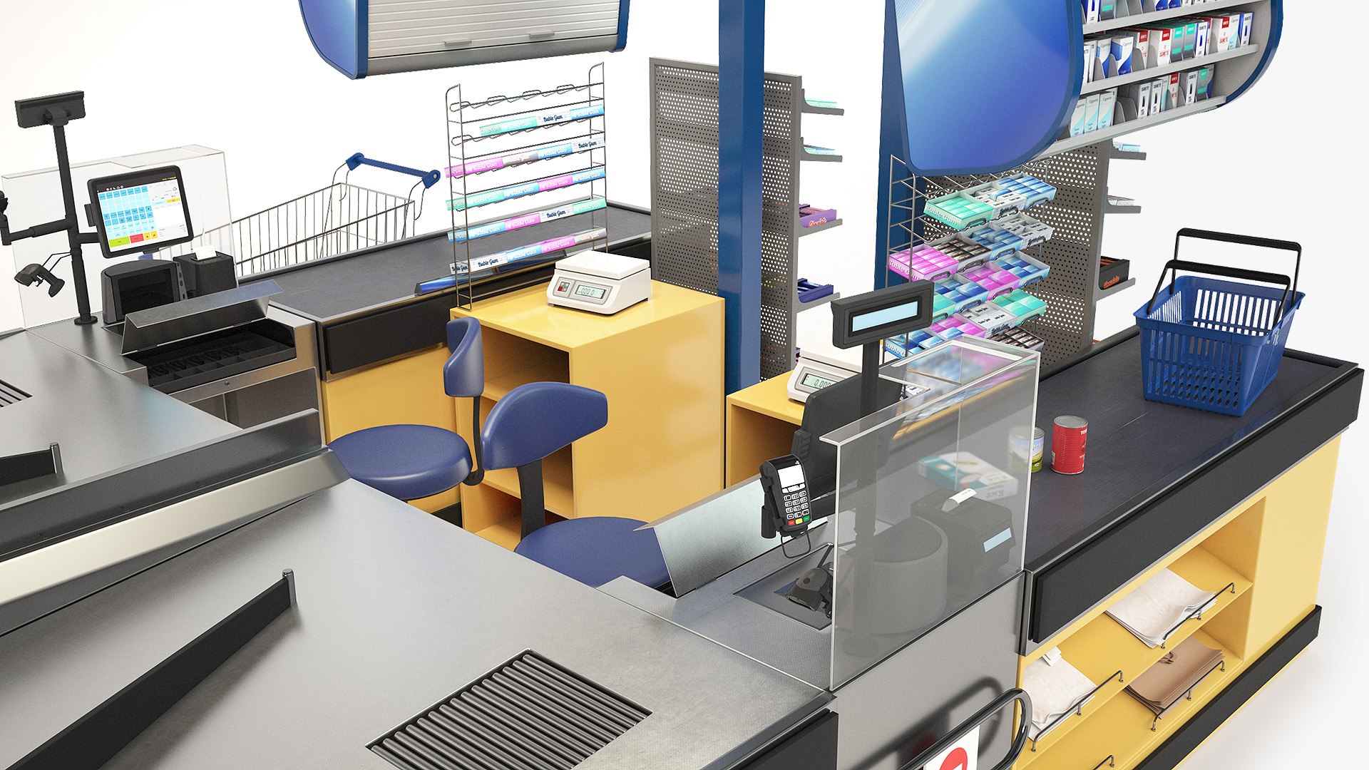 Cash Counter 3D Model - TurboSquid 1817734