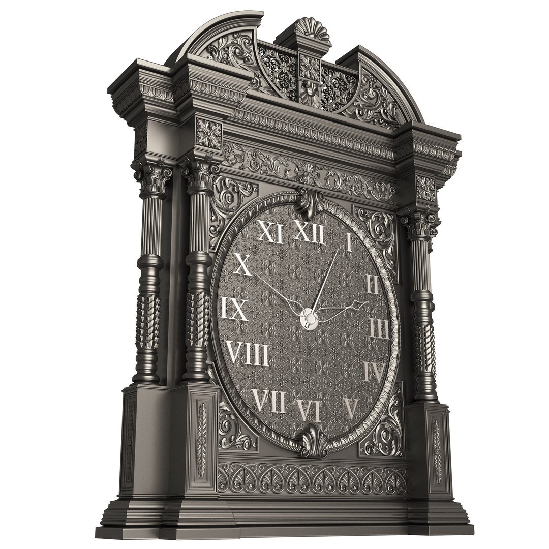 Classic Clock 014 Chrome 3D - TurboSquid 2137781