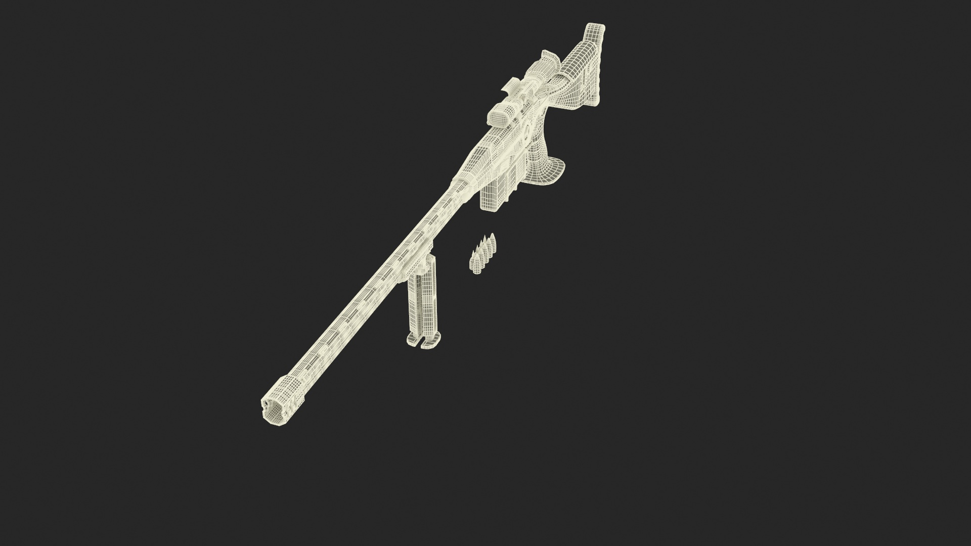 Futuristic Sniper Rifle With Bullets 3D Model - TurboSquid 2198737