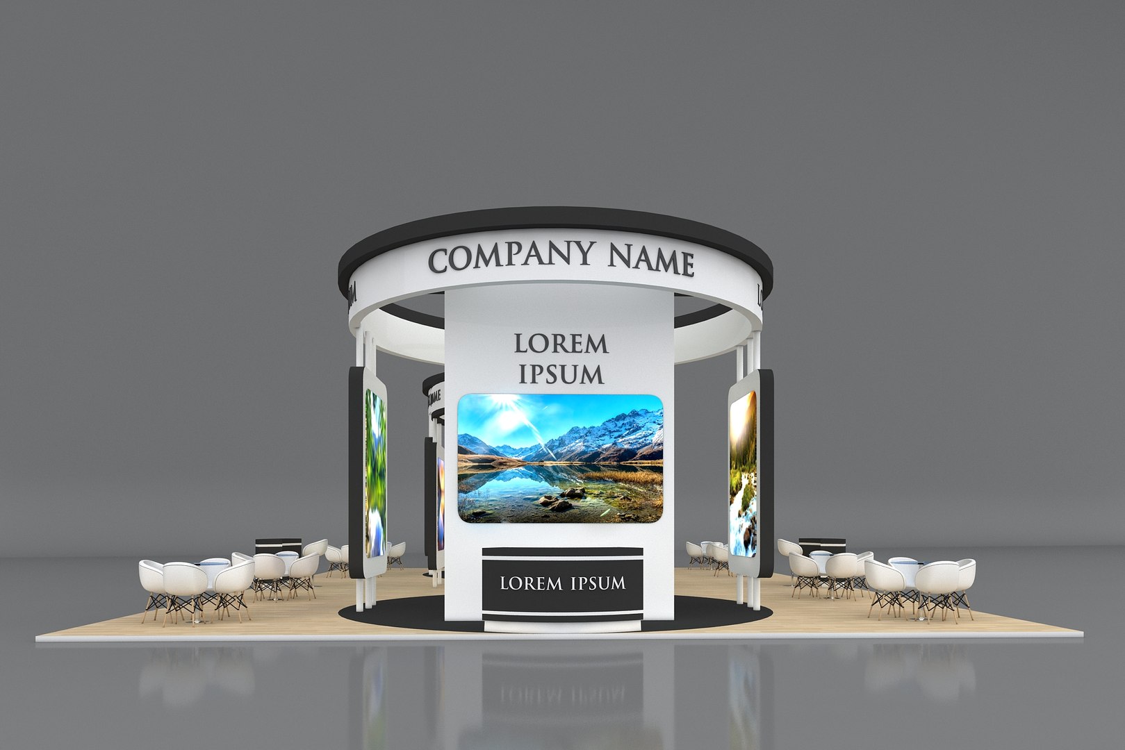 Stand Booth Stall Exhibition 12x16m Height 500cm 4 Side Open 3D ...