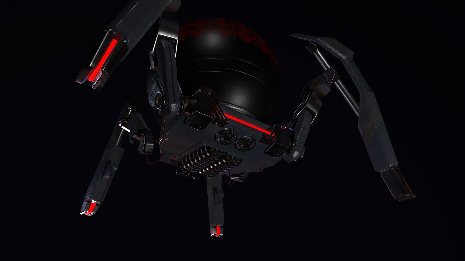 3D Model Gameready PBR Sci-Fi Spider-Robot Low-poly 3D Model ...