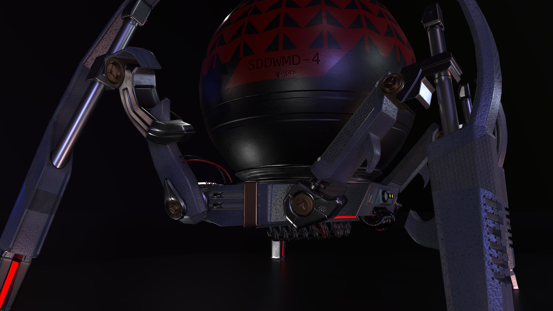 3D Model Gameready PBR Sci-Fi Spider-Robot Low-poly 3D Model ...