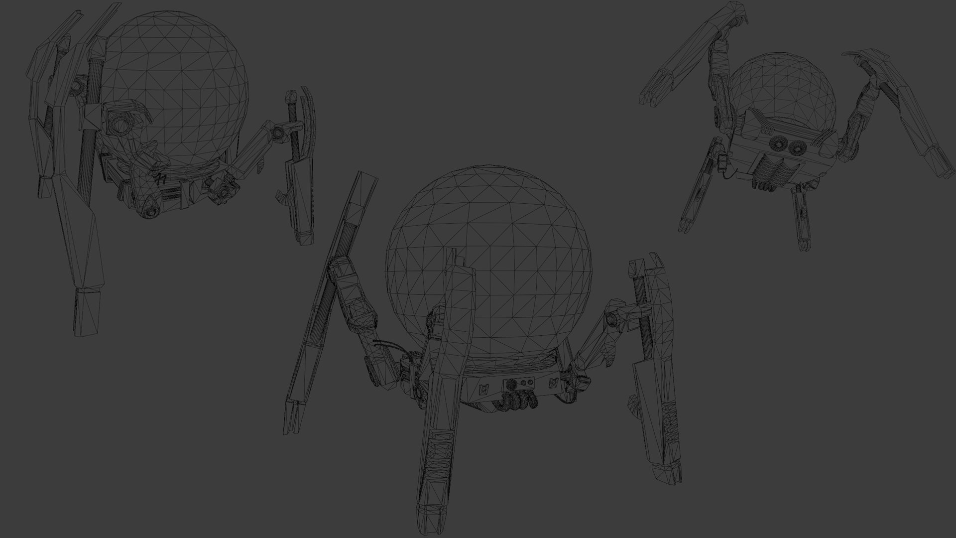3D Model Gameready PBR Sci-Fi Spider-Robot Low-poly 3D Model ...
