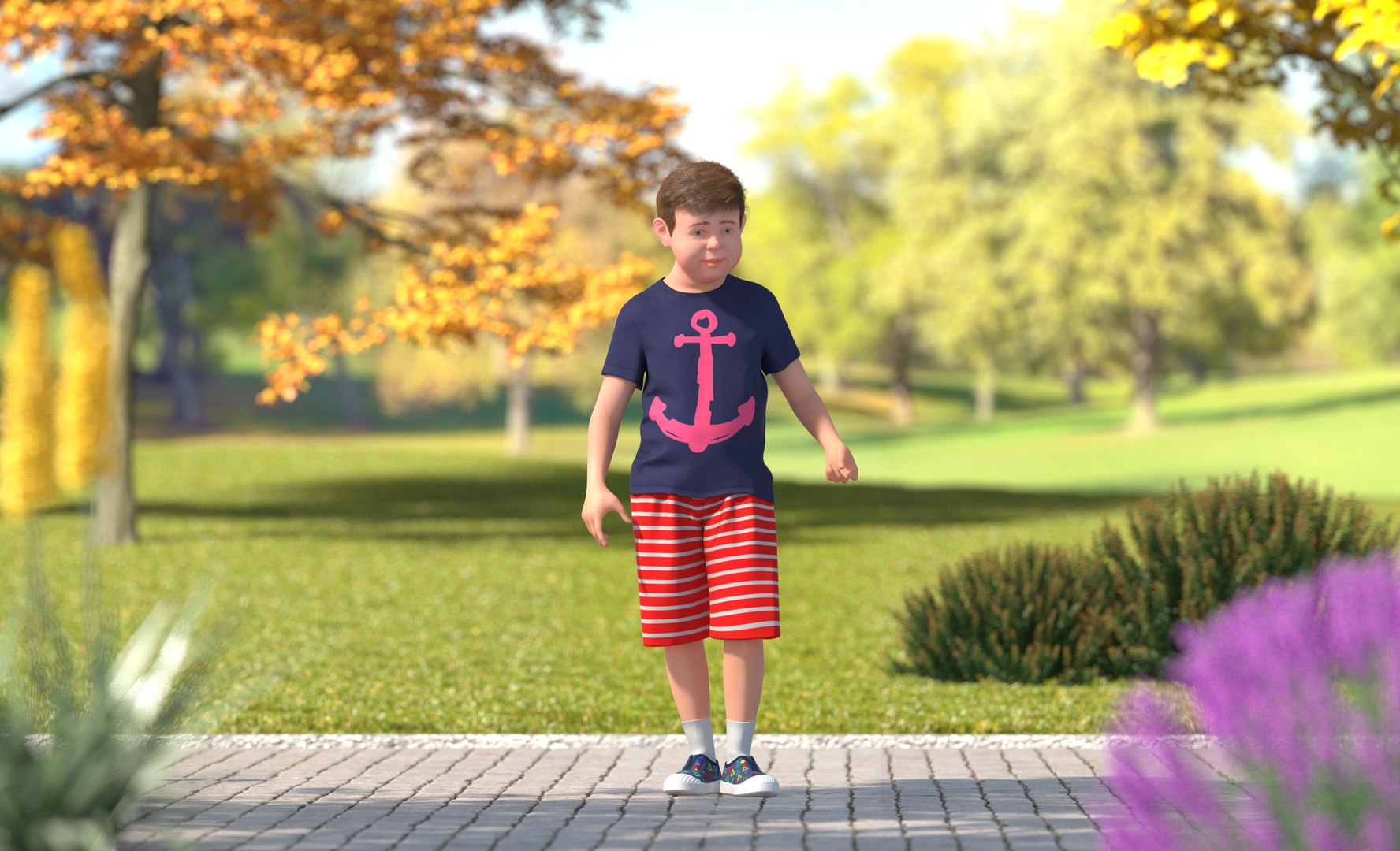 Teenage Boy Standing Pose Model - TurboSquid 1339100