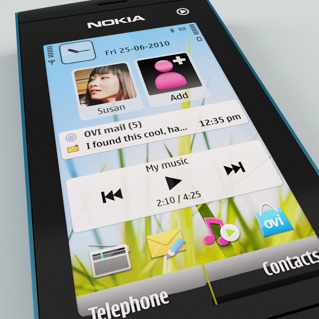 Nokia 5250 Blue 3d 3ds