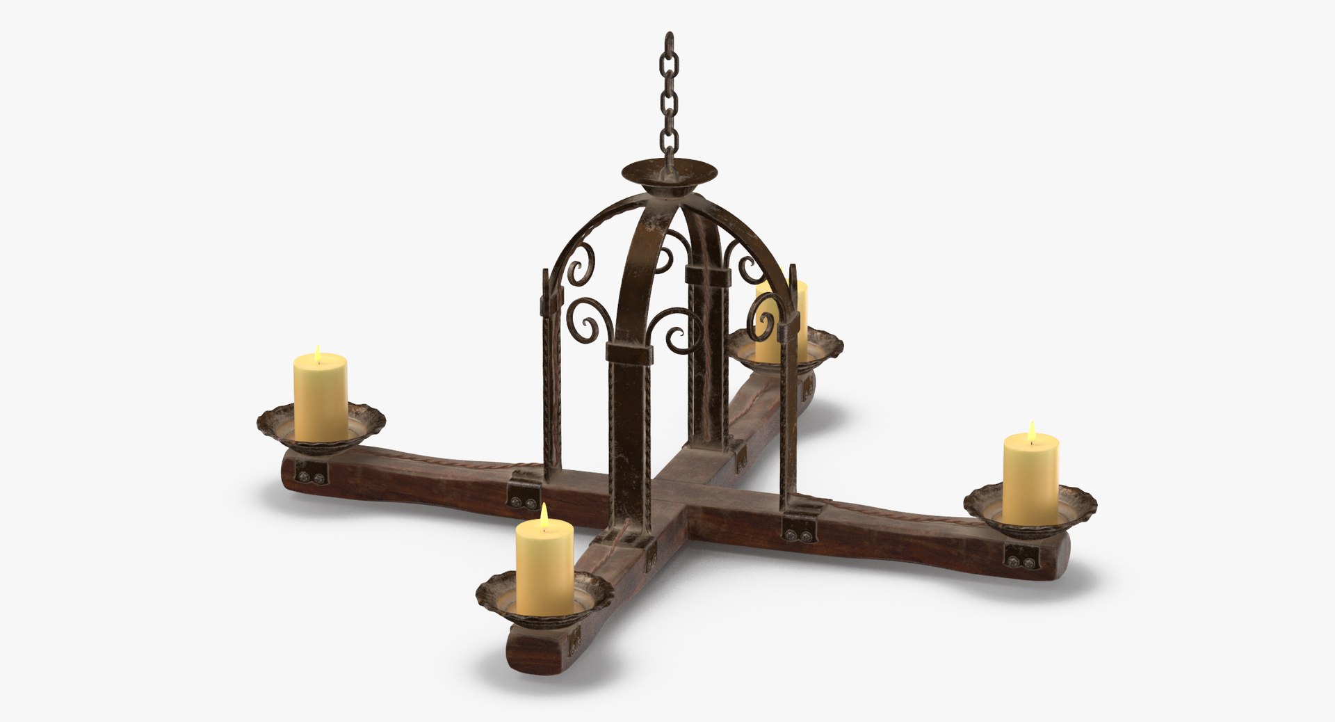 3d Model Of Medieval Candle Chandeliers
