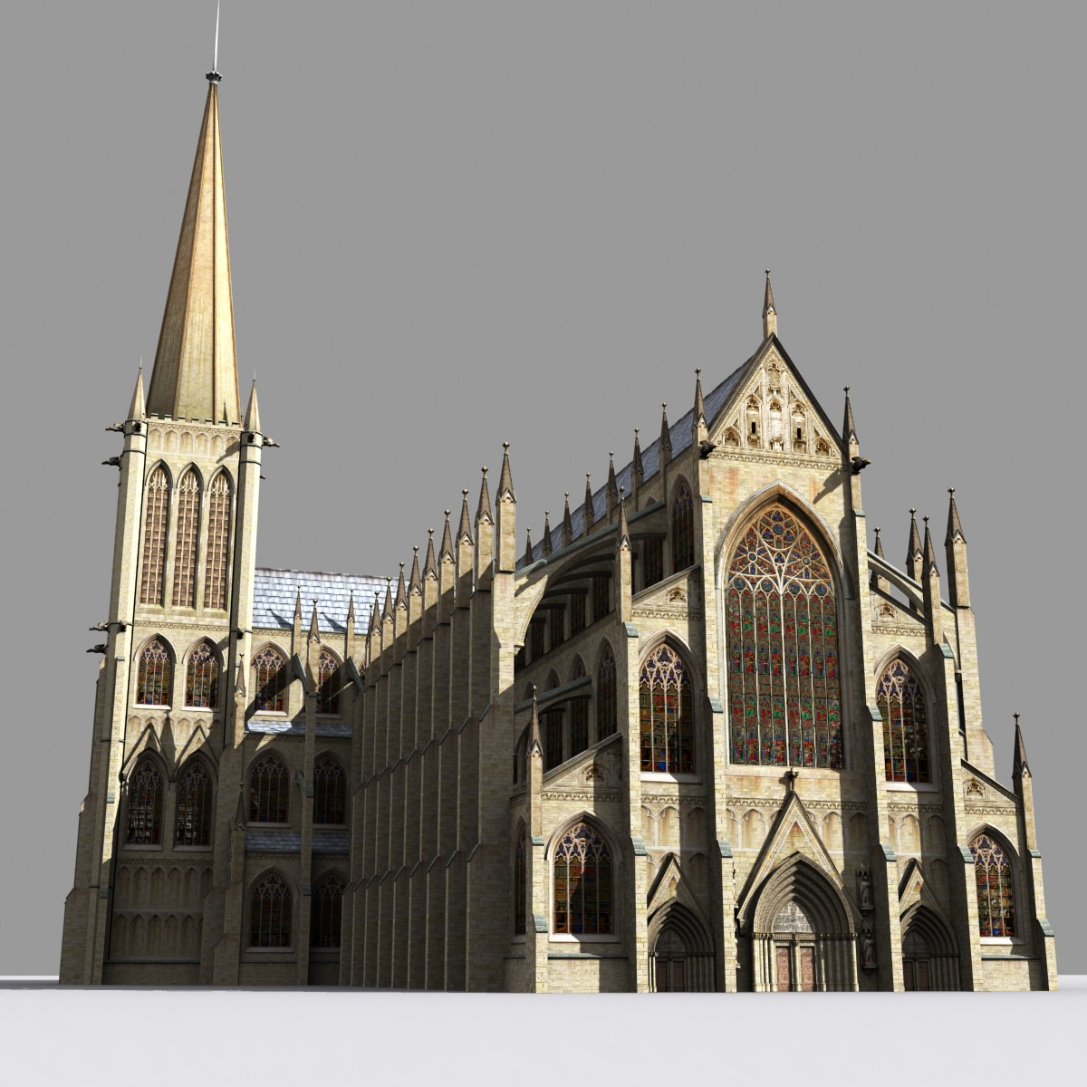 medieval cathedral gothic 3d model
