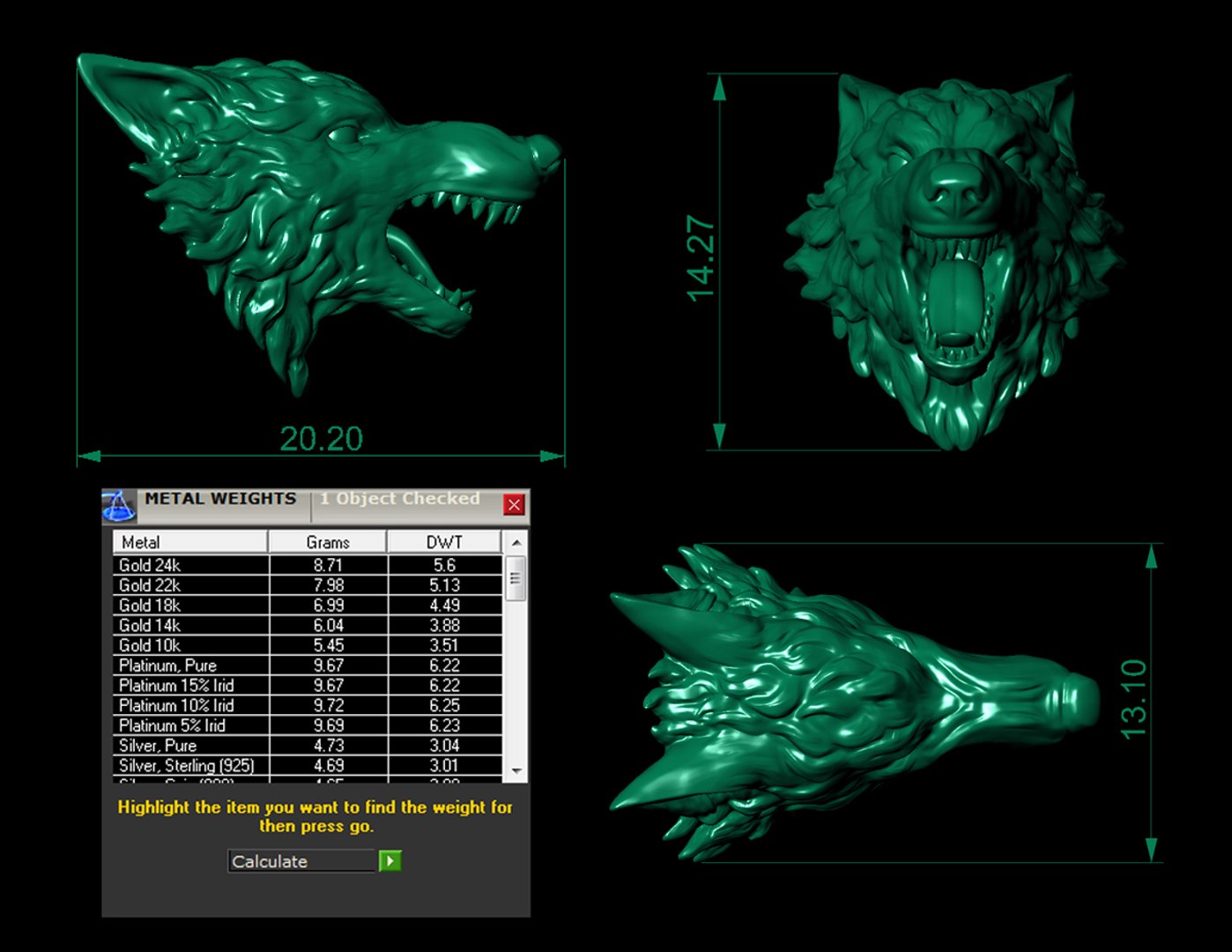 Wolf Head 3d Obj