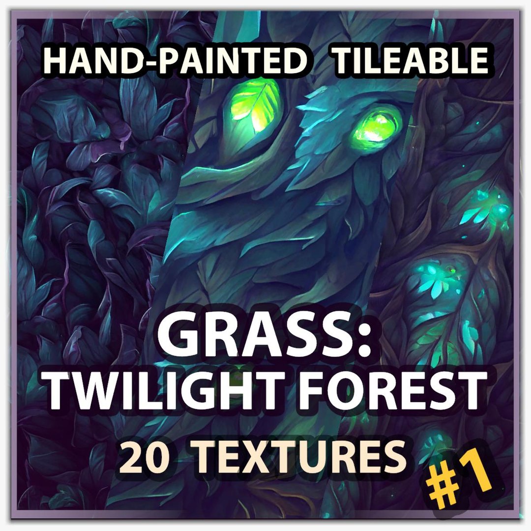 Grass - Twilight Forest - 20 TEXTURES - Hand-painted Tileable -- Pack 1 ...