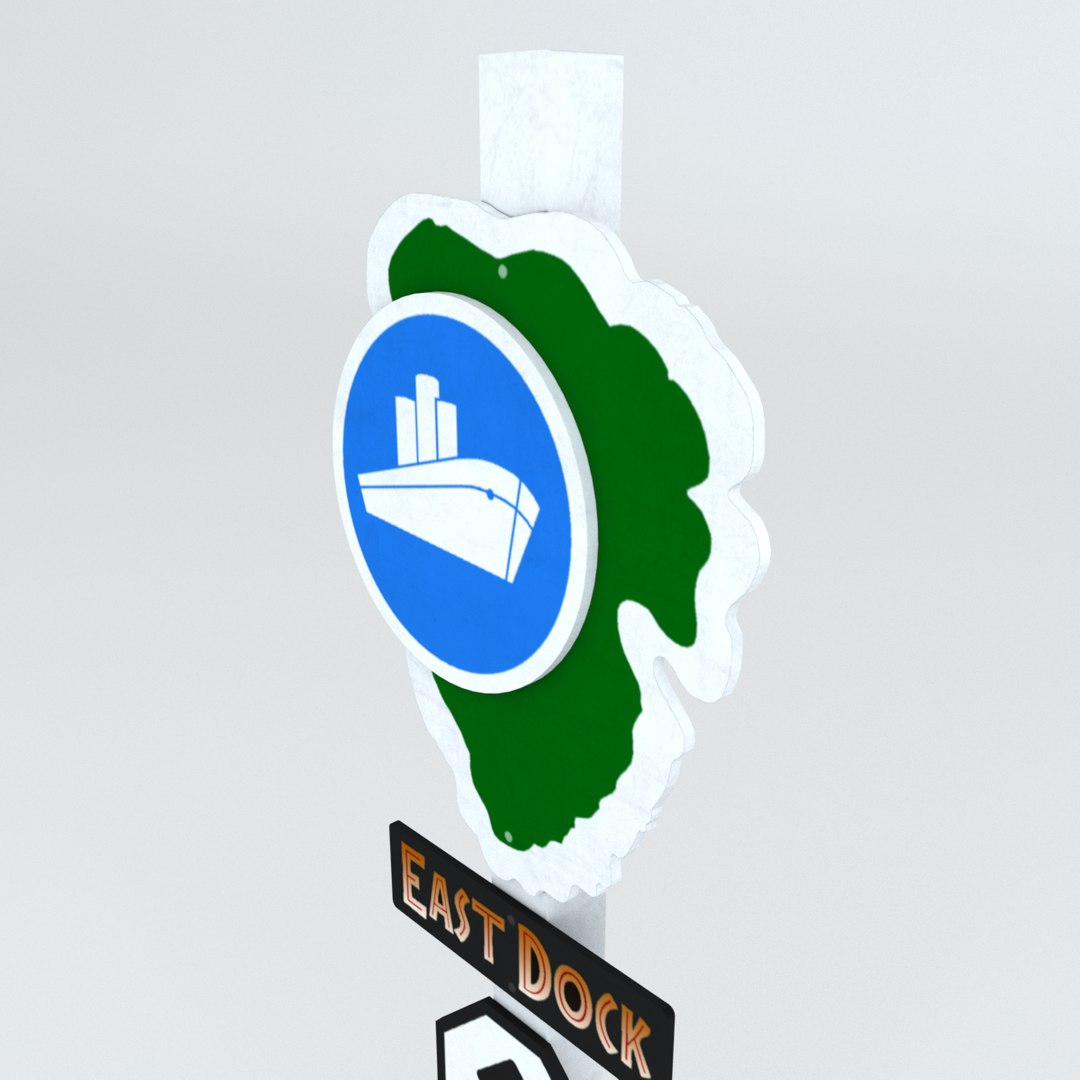3D East Dock Sign - TurboSquid 1248557