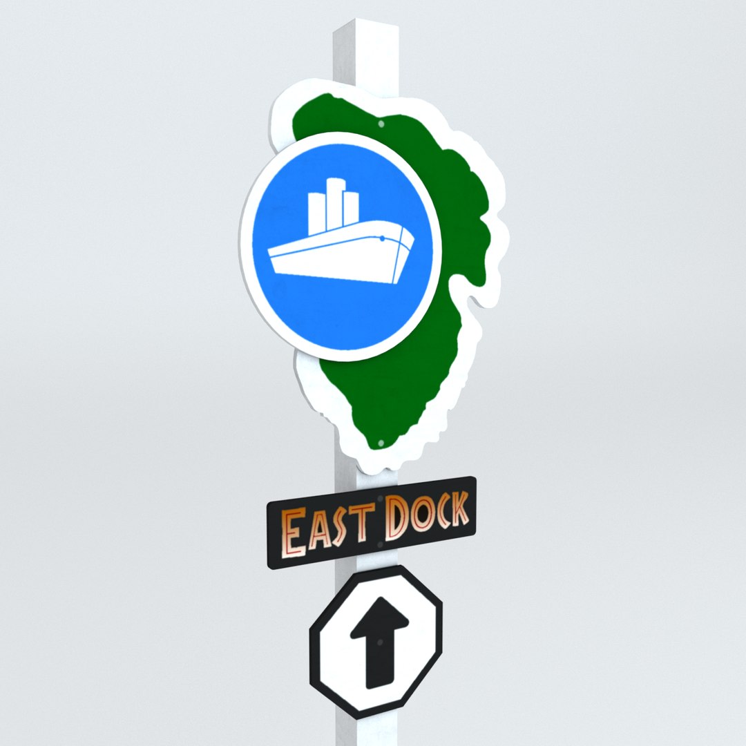 3D East Dock Sign - TurboSquid 1248557