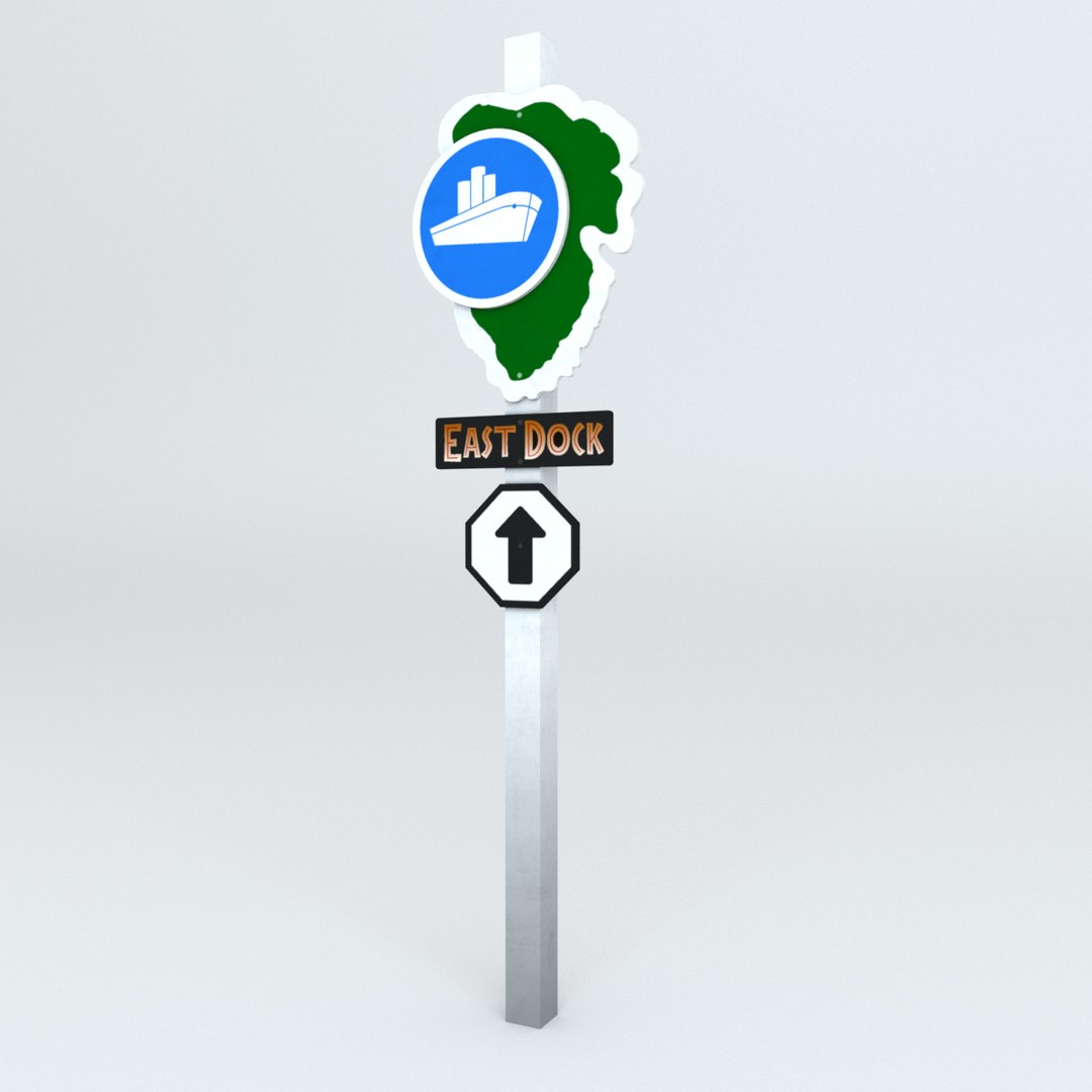 3D East Dock Sign - TurboSquid 1248557