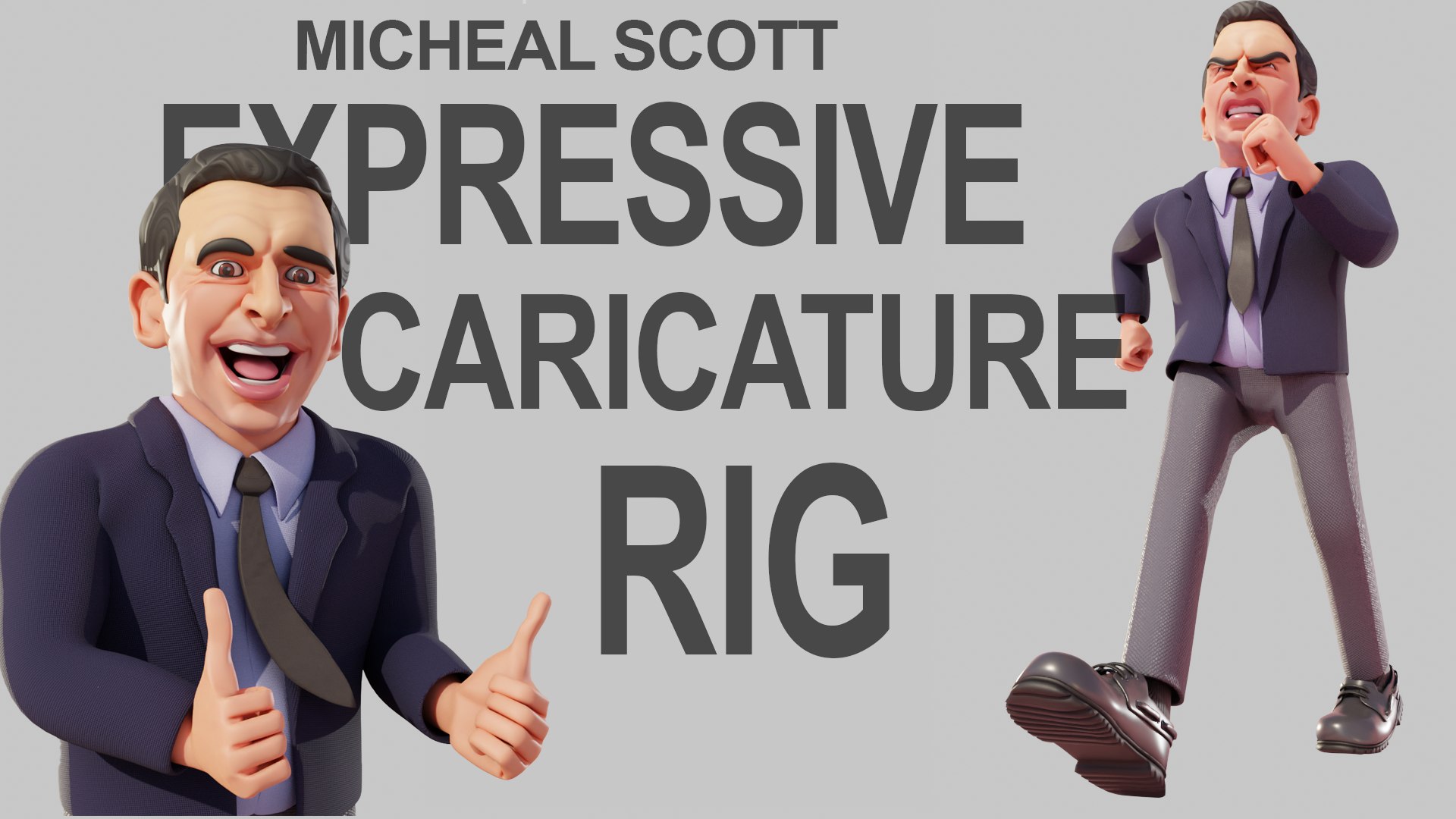modelo 3d Micheal Scott Caricature Rig - TurboSquid 2012132